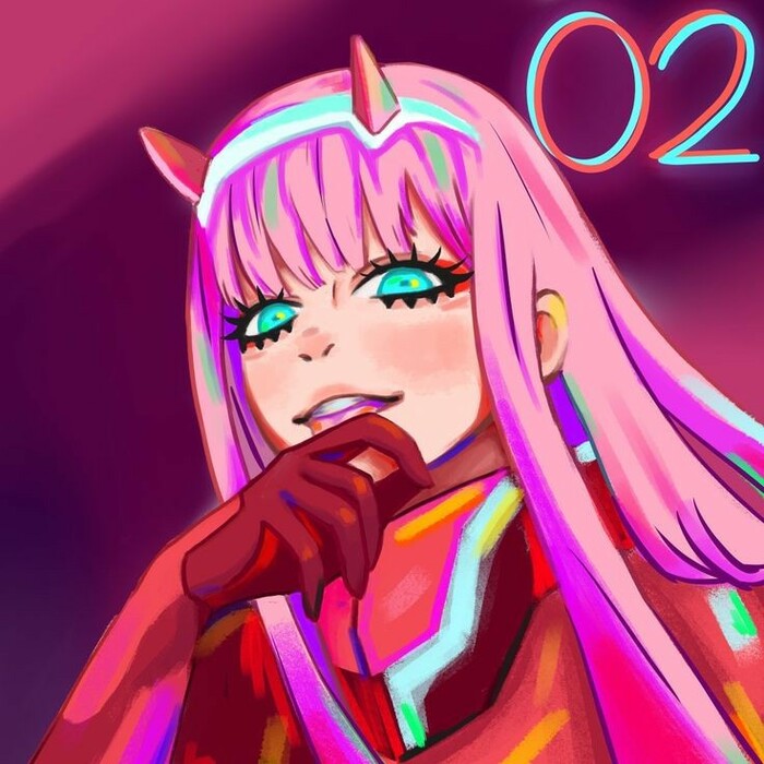 Иллюстрация Zero two в стиле 2d | Illustrators.ru