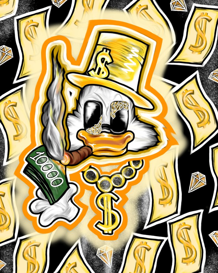 Иллюстрация Rich duck в стиле 2d | Illustrators.ru