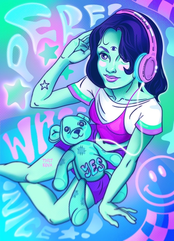 Иллюстрация Teen Alien в стиле персонажи | Illustrators.ru