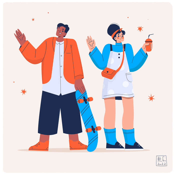 Иллюстрация characters 2 в стиле 2d | Illustrators.ru