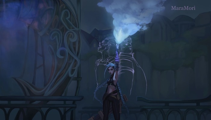 Иллюстрация Jinx arcane в стиле 2d, персонажи | Illustrators.ru