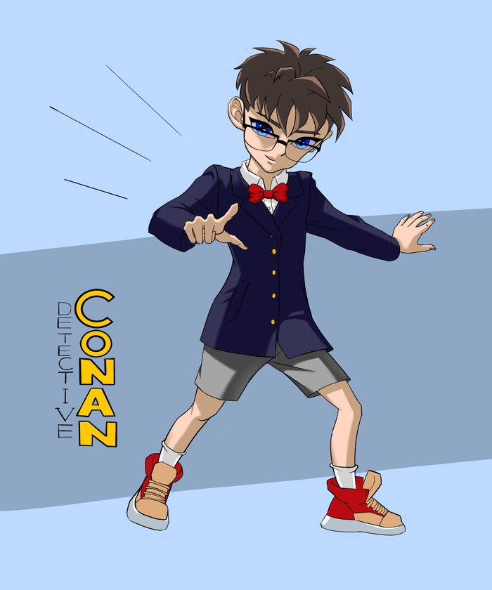 Иллюстрация Эдогава Конан в стиле 2d, компьютерная графика