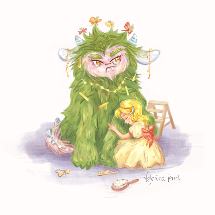 Иллюстрация Монстр в стиле детский, книжная графика, персонажи