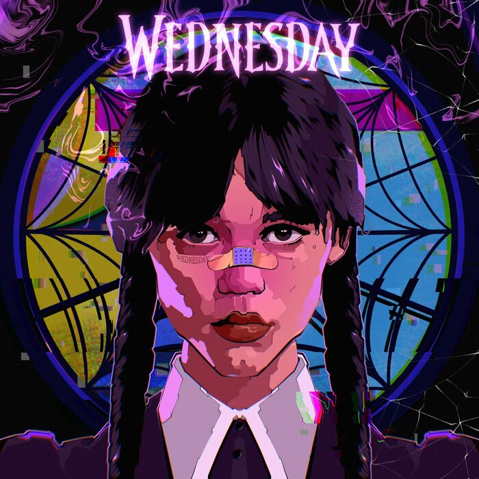 Иллюстрация Fan art WEDNESDAY в стиле 2d, комикс, компьютерная