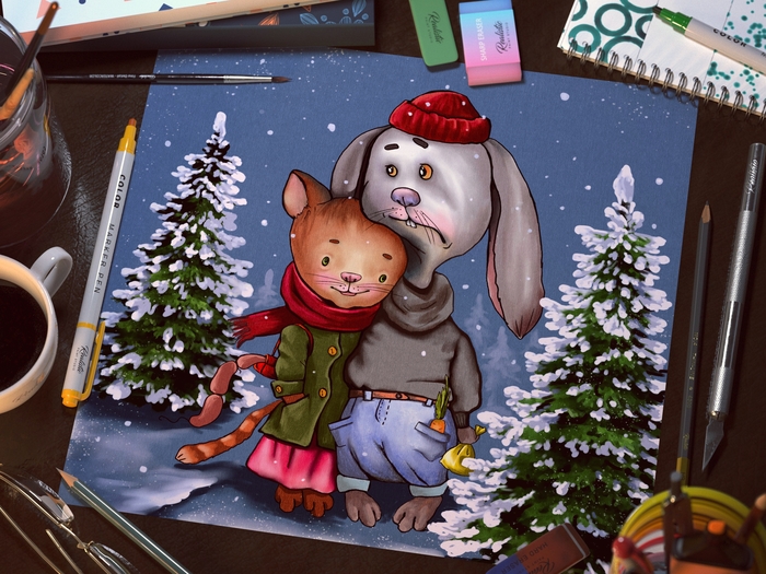 Иллюстрация Lady Bimulya and Super Hare в стиле 2d