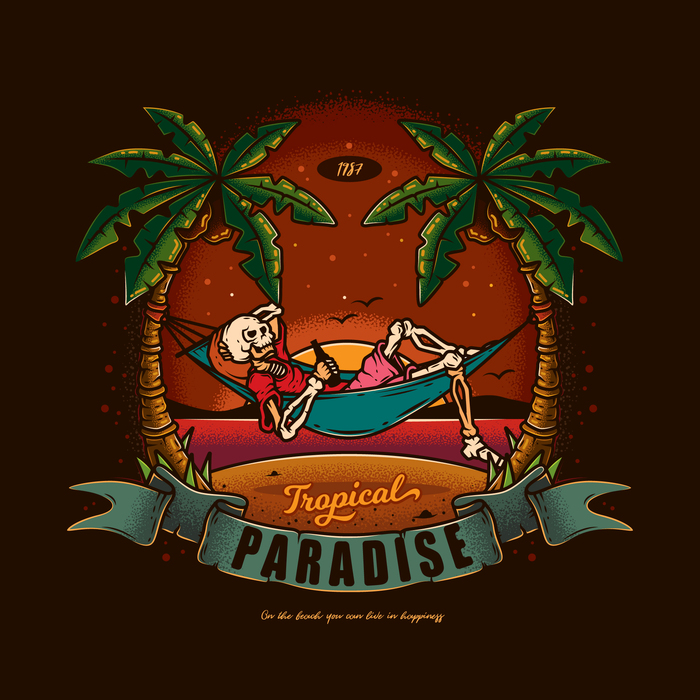 Иллюстрация TROPICAL PARADISE в стиле 2d, графика, персонажи