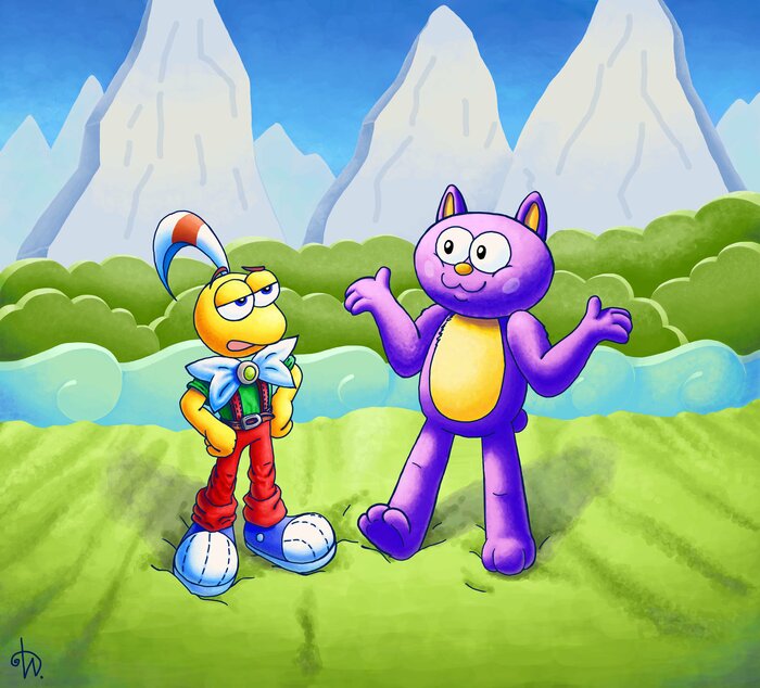 Иллюстрация Dynamite Headdy в стиле 2d, детский, компьютерная