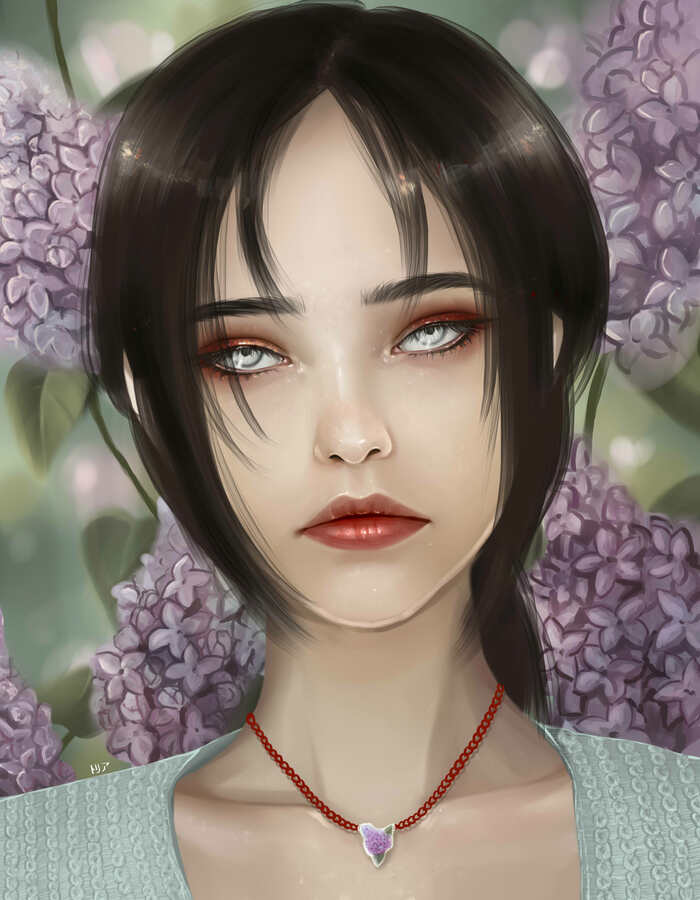 Иллюстрация Сирень в стиле реализм | Illustrators.ru