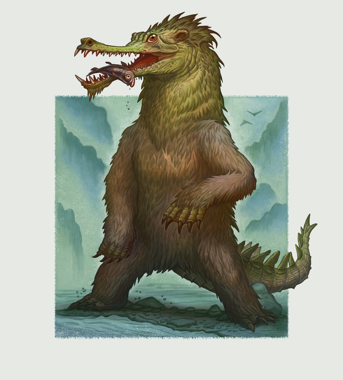 Иллюстрация "The Gavibear" в стиле книжная графика