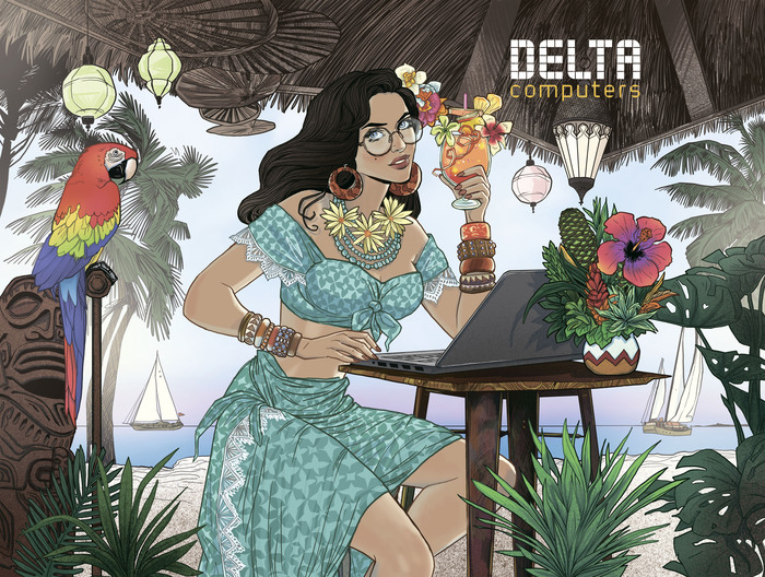 Иллюстрация Обложка календаря для Delta Computers в стиле графика