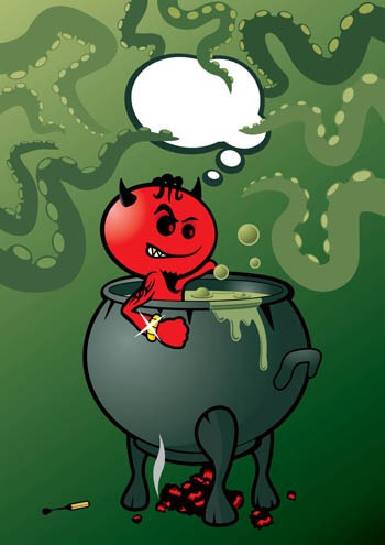 Иллюстрация Devil bath в стиле персонажи | Illustrators.ru