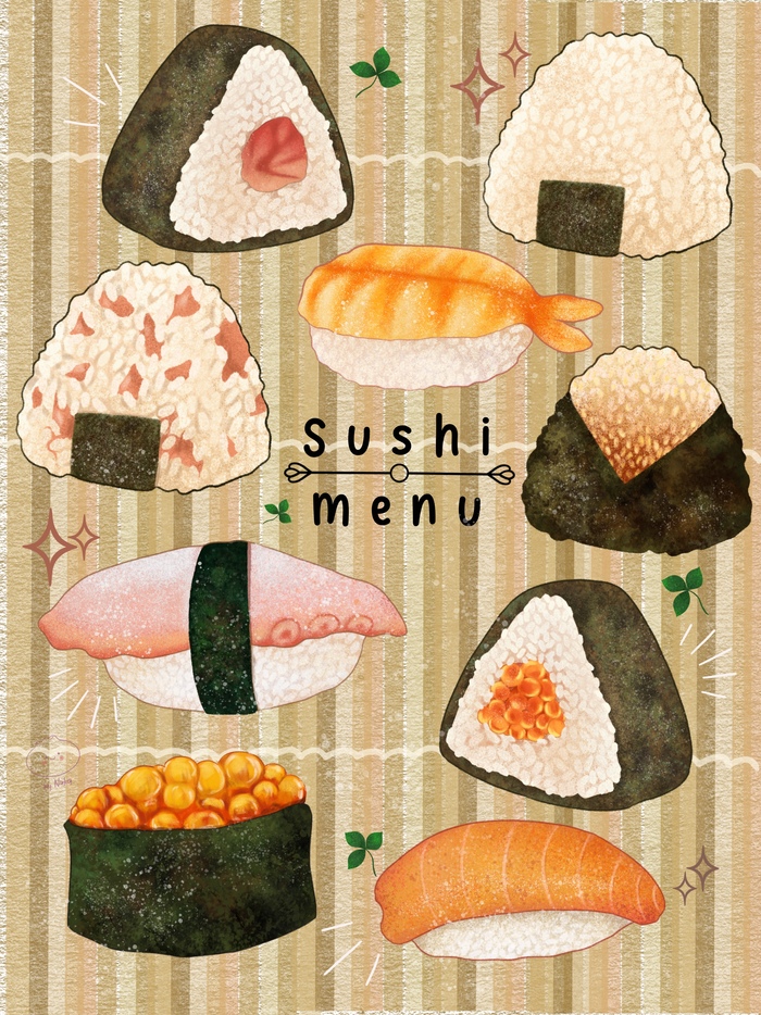 Иллюстрация Sushi card в стиле 2d | Illustrators.ru