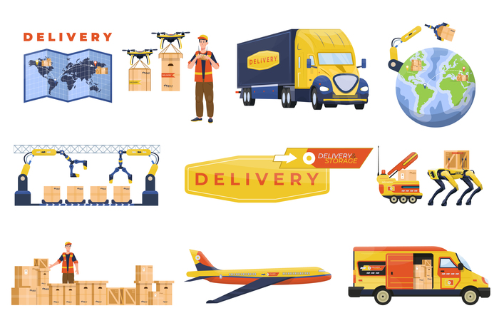 Иллюстрация DELIVERY & STORAGE в стиле 2d | Illustrators.ru