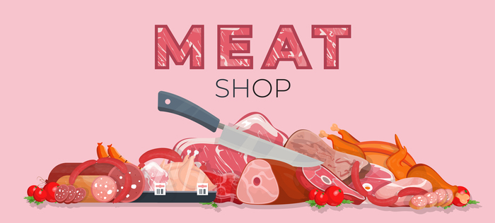 Иллюстрация MEAT SHOP в стиле 2d | Illustrators.ru
