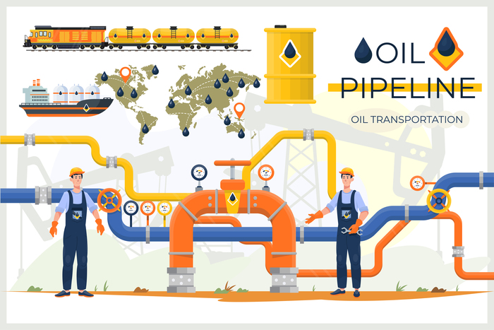Иллюстрация OIL PIPELINE в стиле 2d | Illustrators.ru