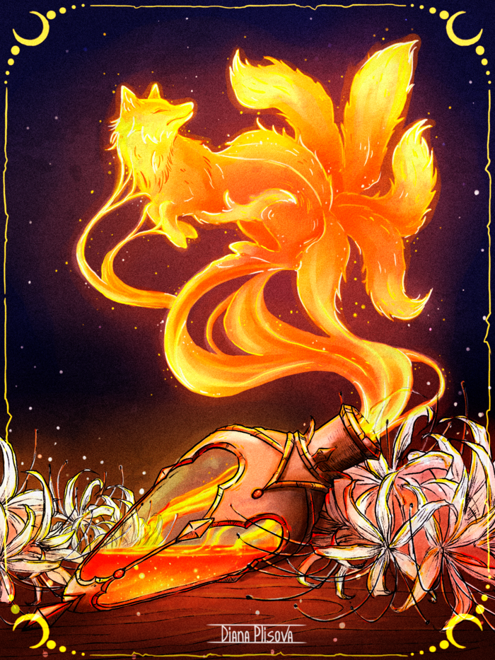 Иллюстрация Fox potion в стиле cg | Illustrators.ru