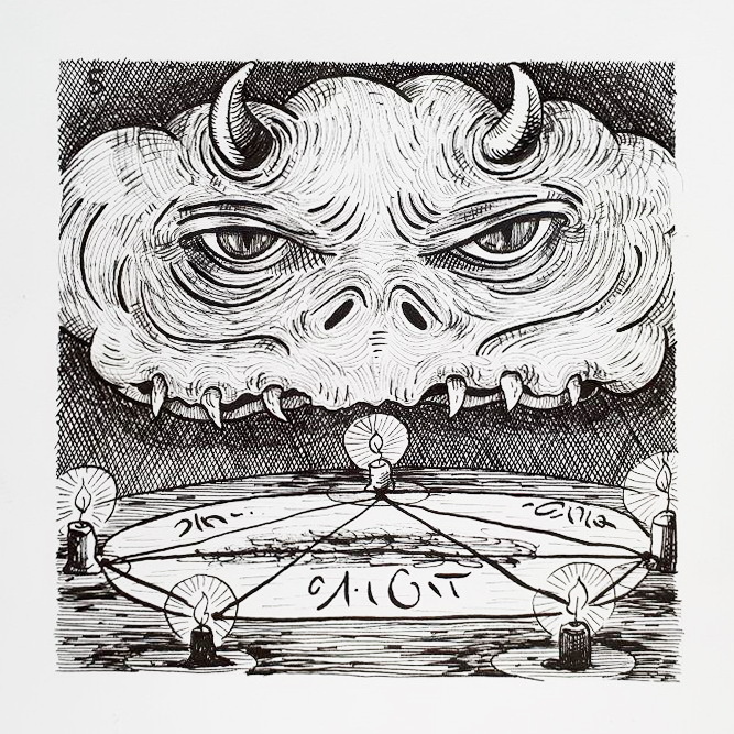 Иллюстрация Cloud Demon в стиле 2d, готический, графика