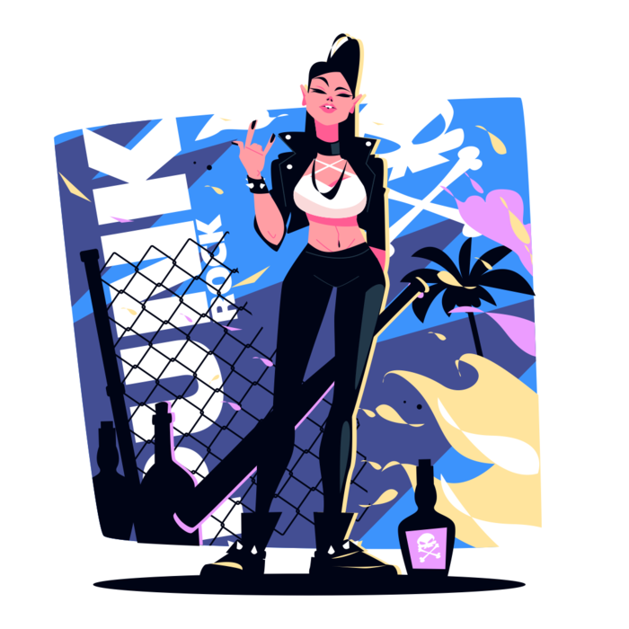 Иллюстрация punk style в стиле 2d | Illustrators.ru