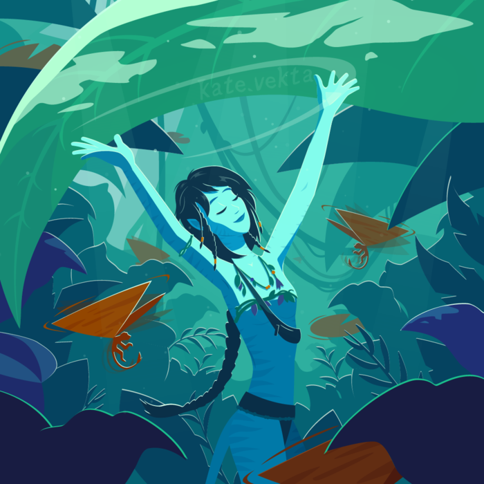 Иллюстрация Кири. Аватар фанарт в стиле 2d, компьютерная графика,