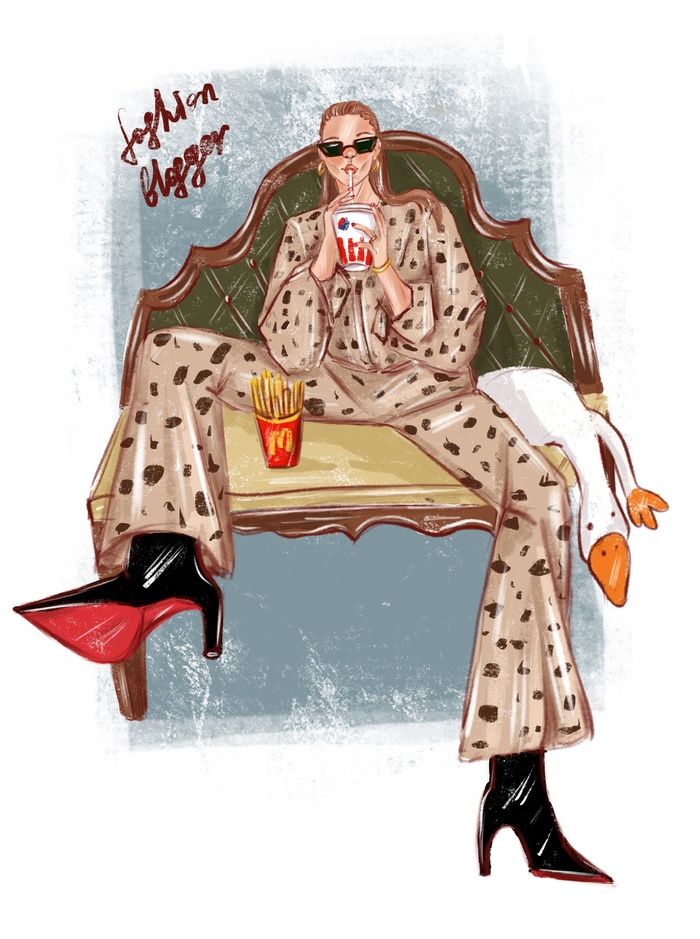 Иллюстрация Fashion blogger в стиле журнальный | Illustrators.ru