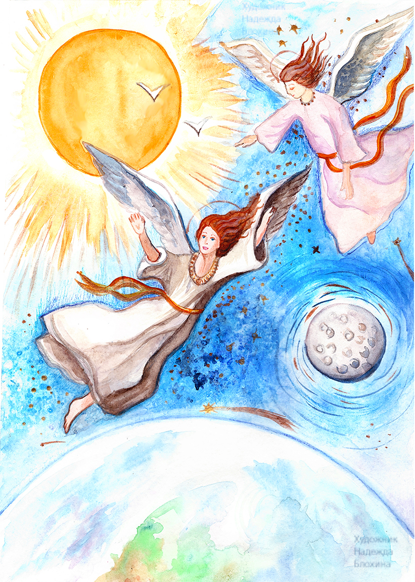 Иллюстрация Иллюстрации к книге "Белый Ангел". Ангелы над