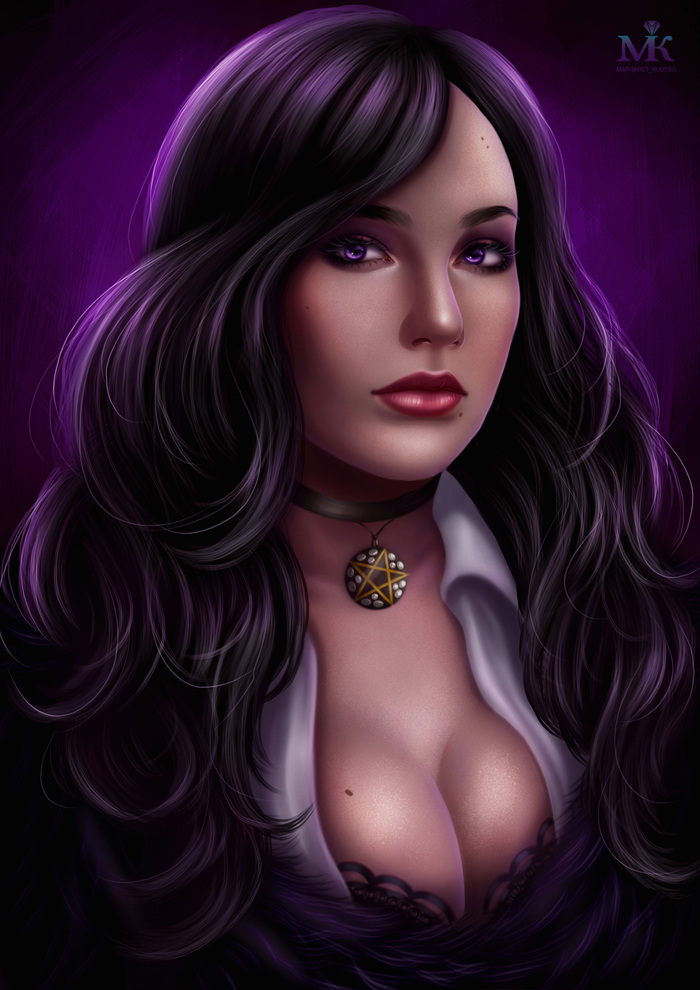 Иллюстрация Йенифер в стиле портрет | Illustrators.ru