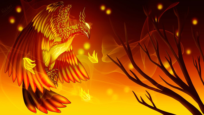 Иллюстрация Phoenix в стиле 2d, cg, компьютерная графика