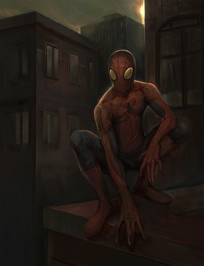 Иллюстрация Spider Man Stalking в стиле 2d | Illustrators.ru