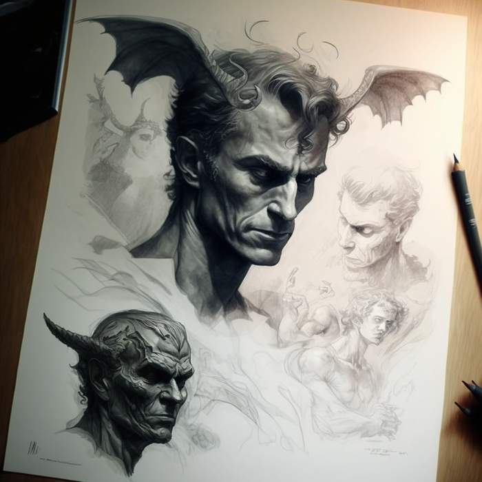Иллюстрация Демоны в стиле академический рисунок, графика, живопись