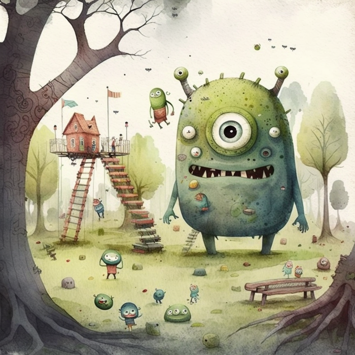 Иллюстрация Чудище лесное в стиле академический рисунок, графика,