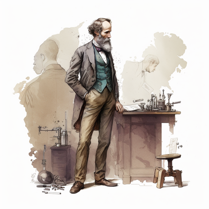 Иллюстрация Джеймс Максвелл в стиле академический рисунок, графика,