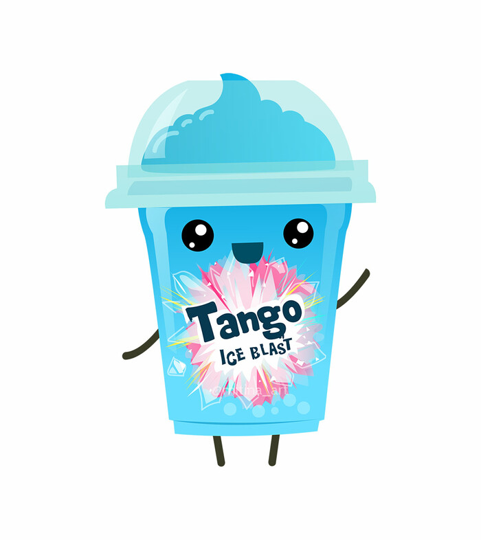 Иллюстрация Персонаж напитка Tango ice blast в стиле 2d, персонажи,