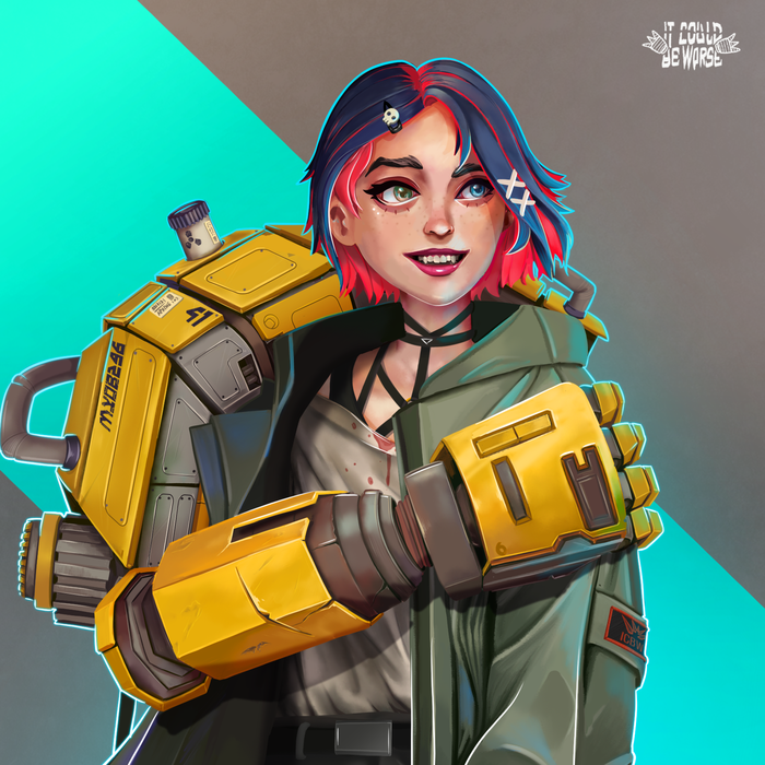 Иллюстрация hi в стиле 2d, game dev, биомеханика | Illustrators.ru