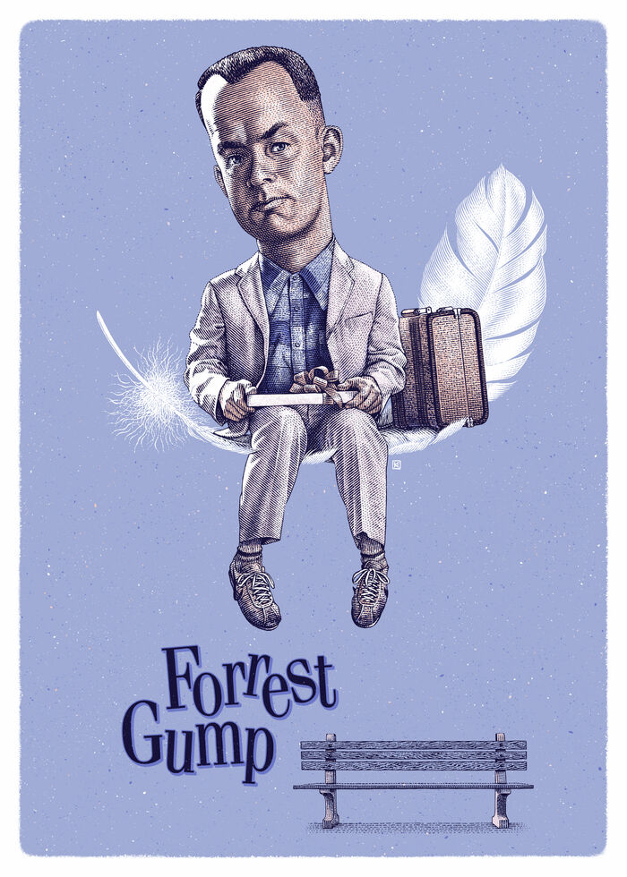 Иллюстрация Forrest Gump в стиле 2d | Illustrators.ru