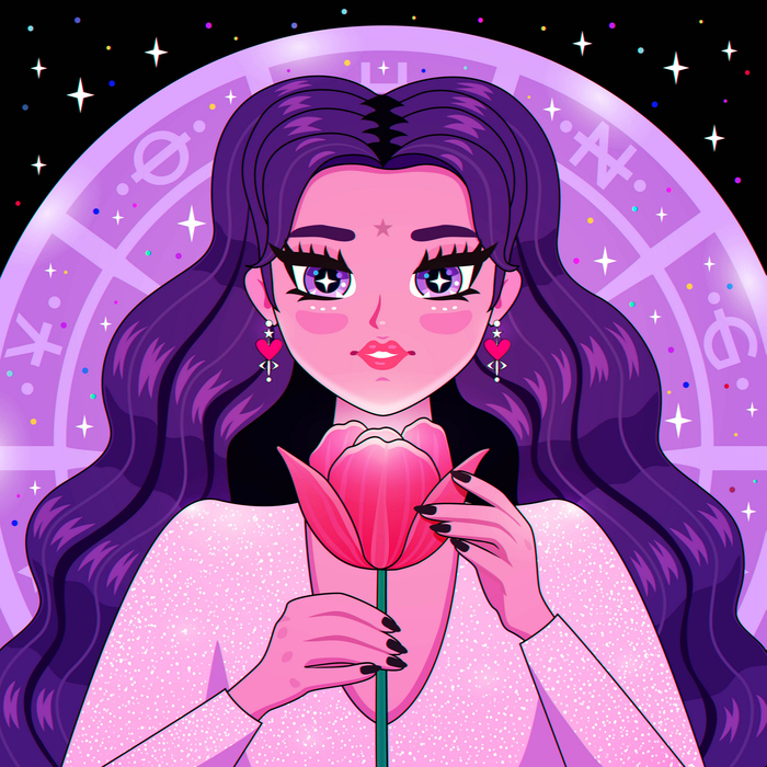 Иллюстрация Girl with a Tulip в стиле детский, журнальный,