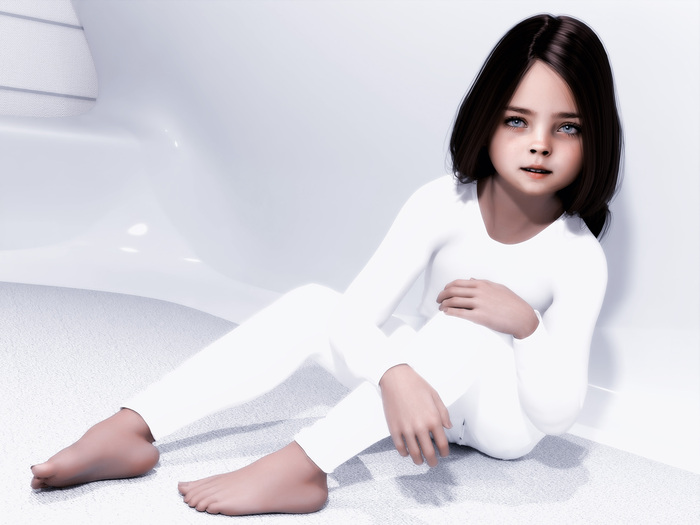 Иллюстрация Девочка в белом в стиле 3d | Illustrators.ru