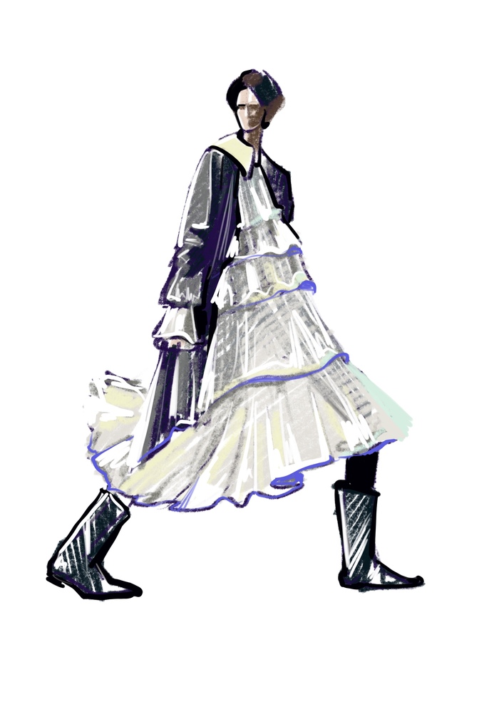 Иллюстрация Runway sketch в стиле мода и красота | Illustrators.ru