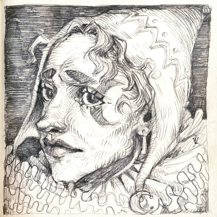 Иллюстрация Portrait of the fool в стиле готический, графика,