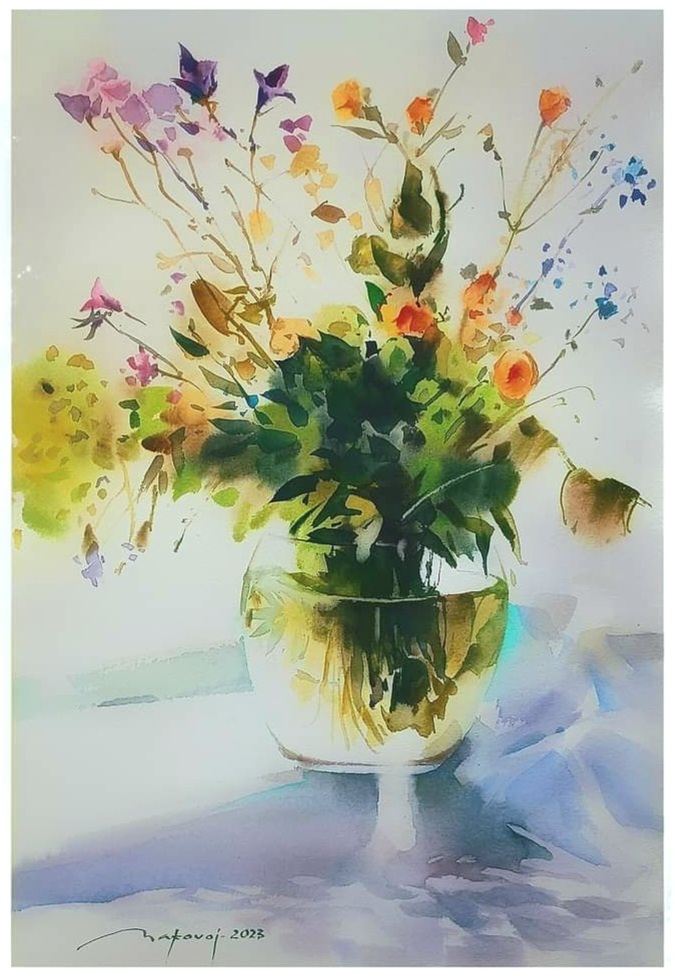 Иллюстрация ,,Букет полевых цветов,, в стиле живопись