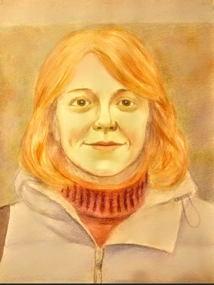 Иллюстрация Ленка в стиле графика | Illustrators.ru