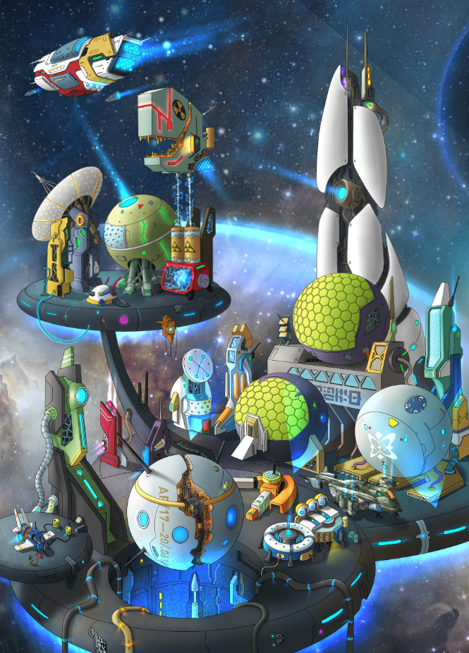 Иллюстрация Карточка сектор для игры Tokenlands в стиле 2d, cg,