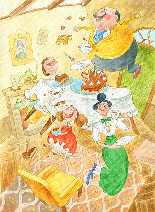 Иллюстрация Мэри Поппинс - Смешинка в стиле детский