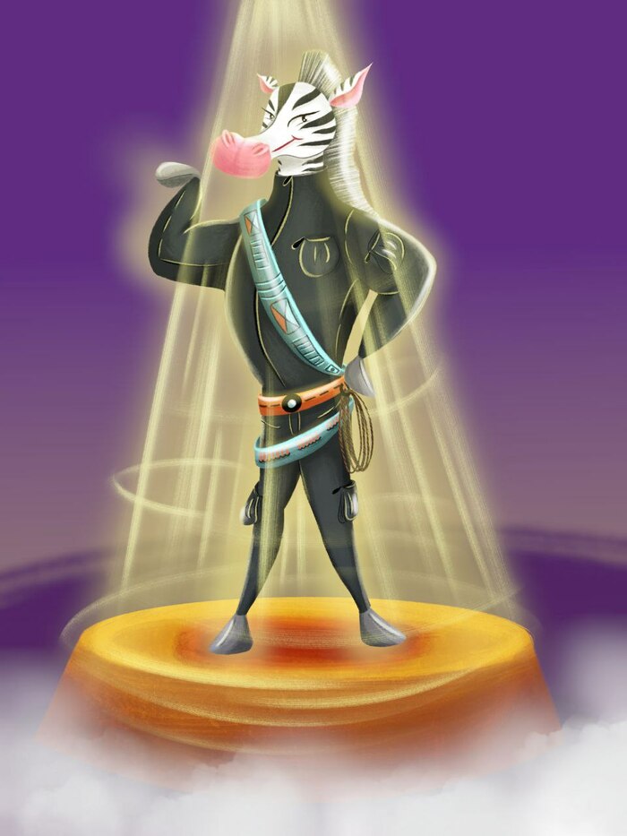 Иллюстрация Бренд-персонаж Зебра в стиле персонажи