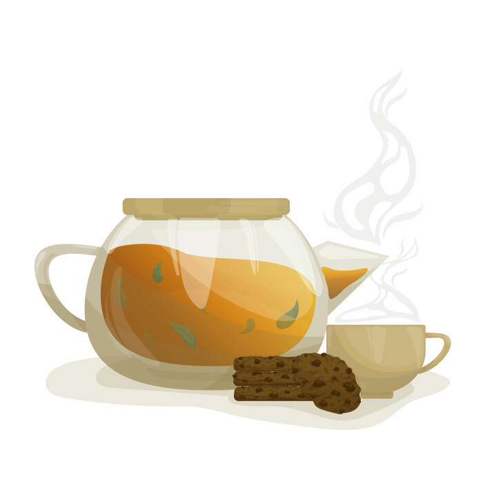 Иллюстрация Чаепитие в стиле компьютерная графика | Illustrators.ru