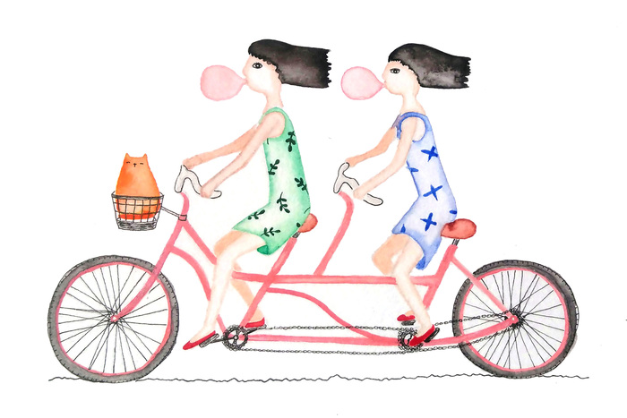 Иллюстрация девочки в стиле детский | Illustrators.ru