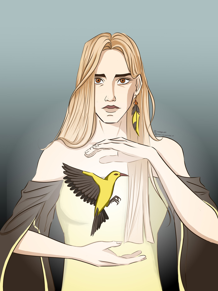 Иллюстрация иволга в стиле 2d | Illustrators.ru