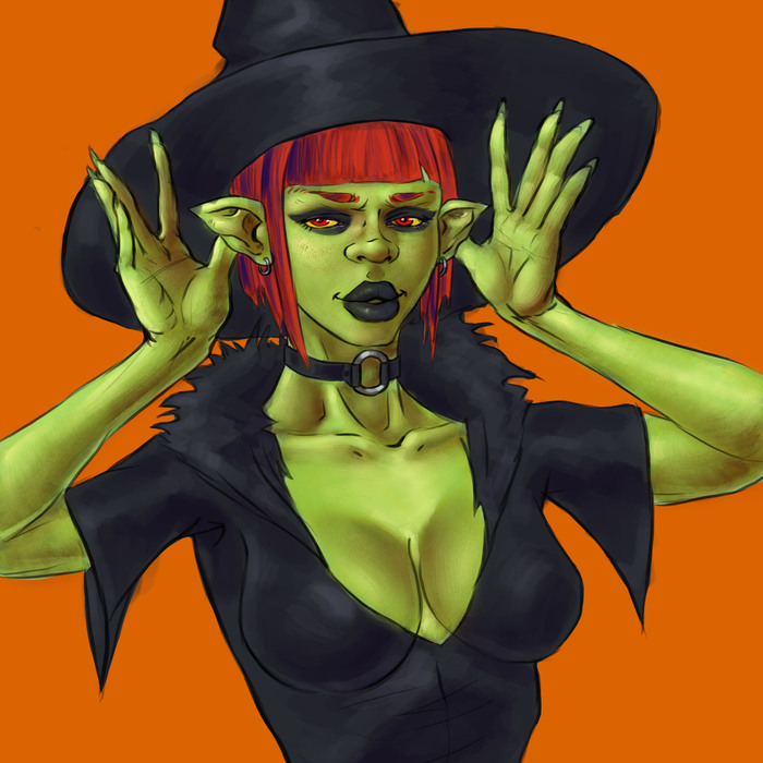 Иллюстрация Ведьма Орчиха в стиле 2d | Illustrators.ru