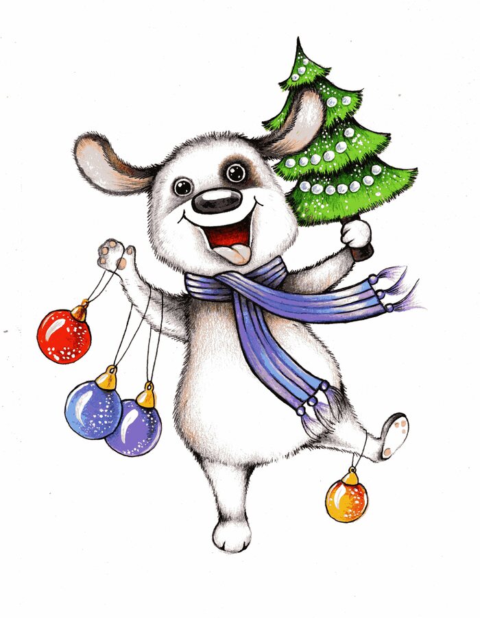 Иллюстрация В предвкушении праздника!!! в стиле декоративный,