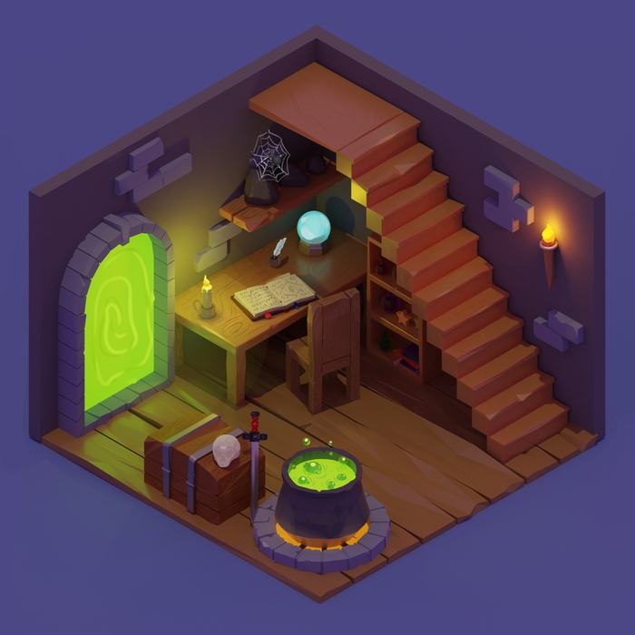 Иллюстрация magic room в стиле 3d | Illustrators.ru