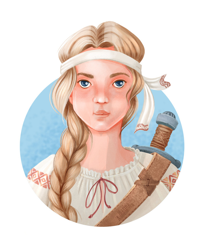 Иллюстрация Валькирия в стиле 2d | Illustrators.ru